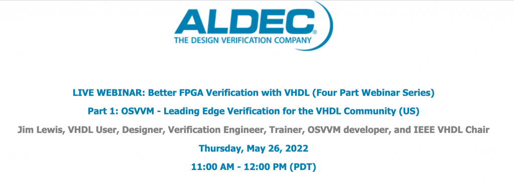 Better FPGA Verification with VHDL: OSVVM - Leading Edge Verification for the VHDL Community ...